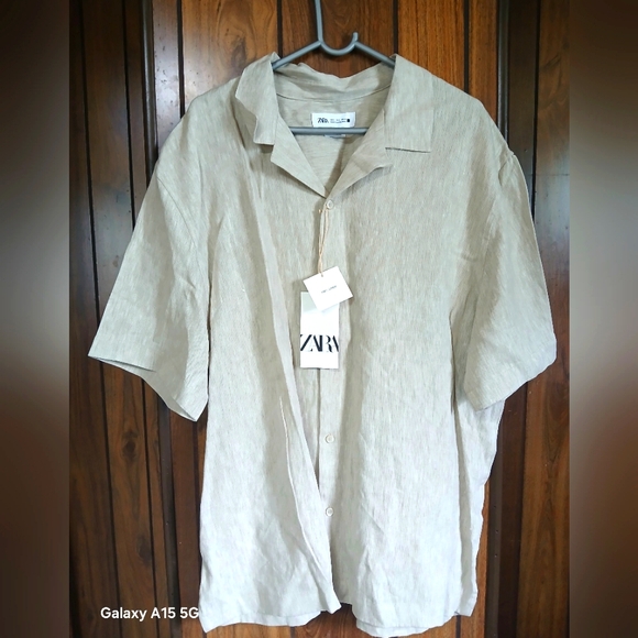 Zara | Shirts | Zara Tan Casual Button Down Shirt Relaxed Fit | Poshmark